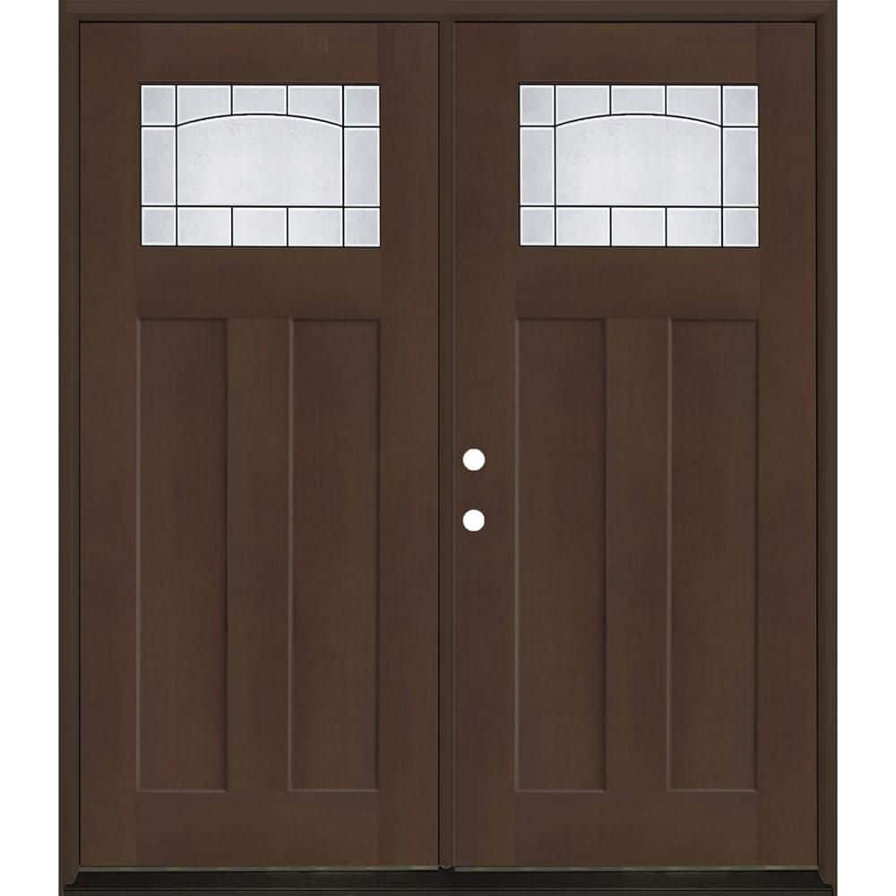 Steves & Sons Regency 72 in. x 80 in. 1/4 TopL Empire Deco Glass RHIS ...