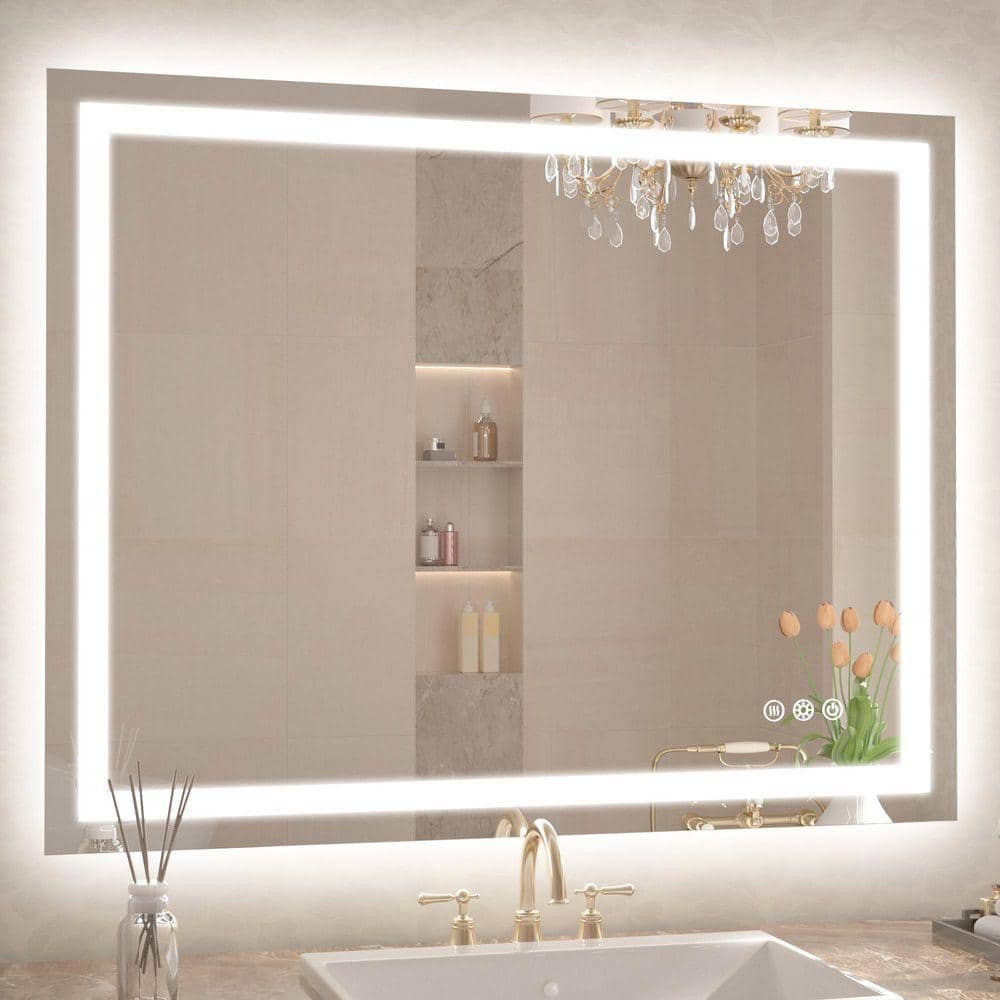 TETOTE 40 in. W x 32 in. H Rectangular Frameless LED Lighted Wall ...