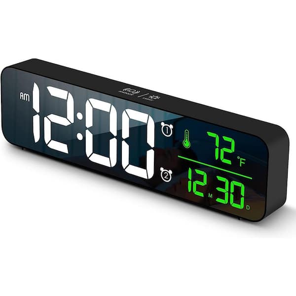 10.4 in. Wired Black Digital Clock Large Display YYHJGDL - The Home Depot