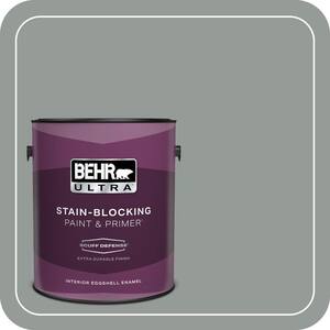 BEHR PREMIUM PLUS 8 oz. #BXC-66 Dusk Blue Satin Enamel Interior ...