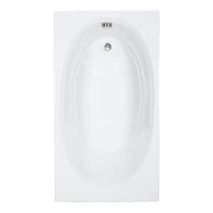 Comfortflo 56 in. x 38 in. Acrylic Oval Soaking Bathtub with Reversible ...