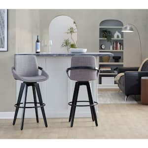 LumiSource Cosmo 41.75 in. H Black Faux Leather, Black Wood, and Black ...