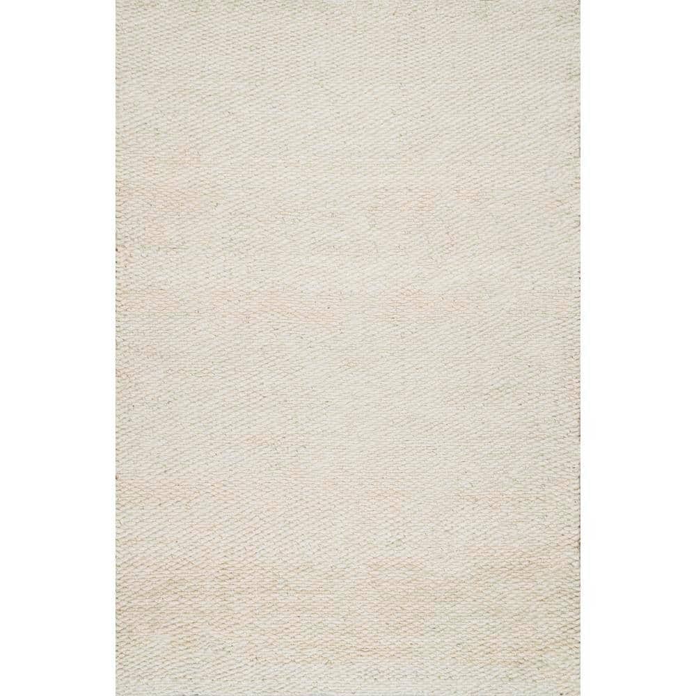 nuLOOM Hailey Farmhouse Solid Jute Off-White 9 ft. x 12 ft. Area Rug ...