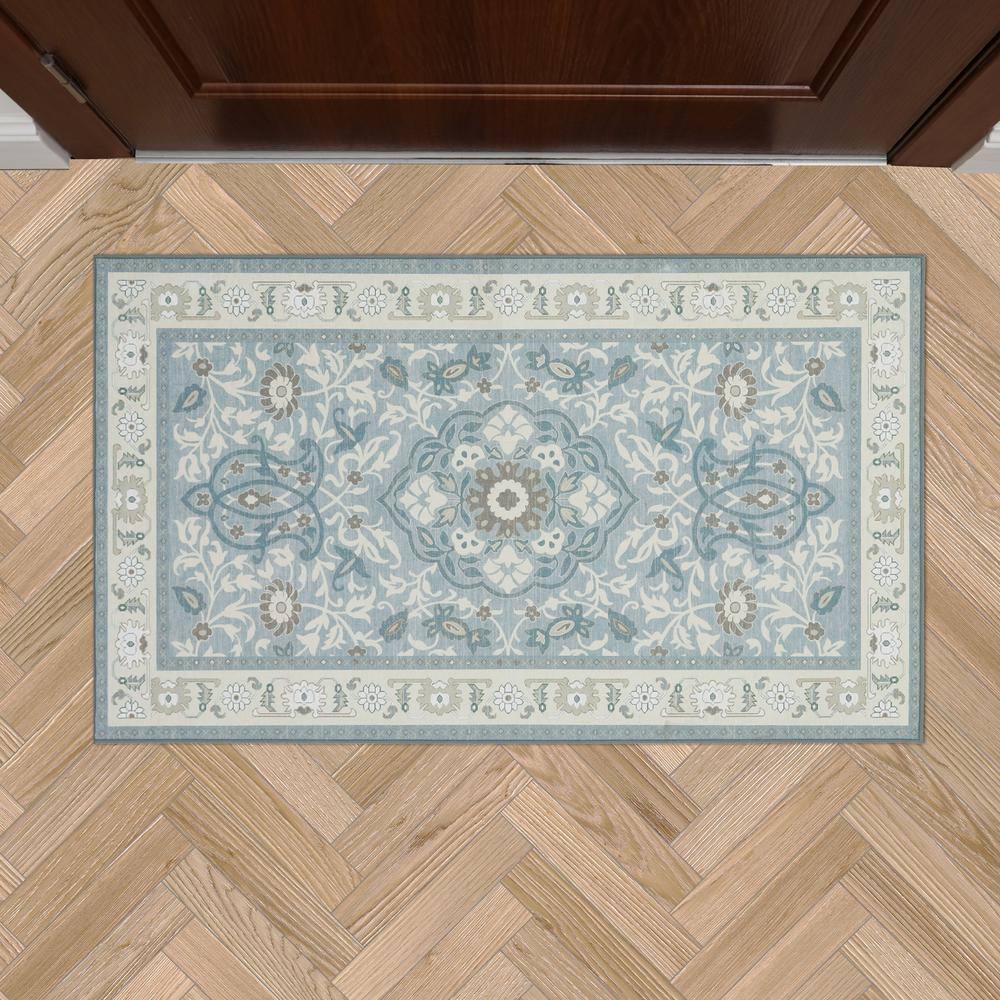 Reviews for Laura Ashley Aurora Medallion Border Chenille Blue Ivory 2 ...