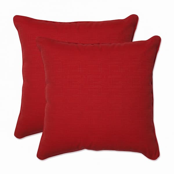 Pillow Perfect Solid Red Square Outdoor Square Throw Pillow 2-Pack ...