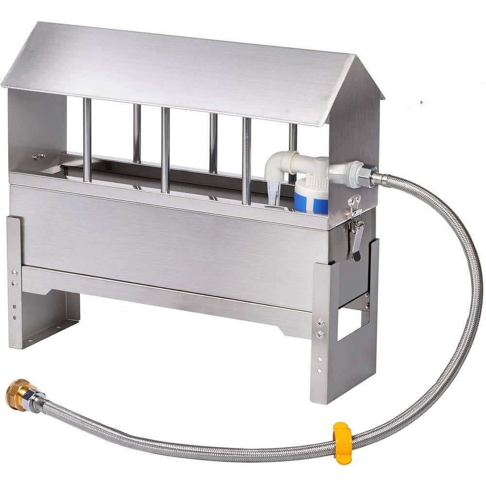 N/A 2L Stainless Steel Metal Chicken Watering System Adjustable Height ...