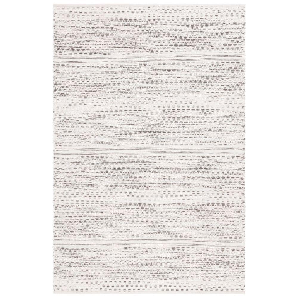 SAFAVIEH Kilim 5 ft. x 8 ft. Ivory/Brown Chevron Striped Area Rug ...