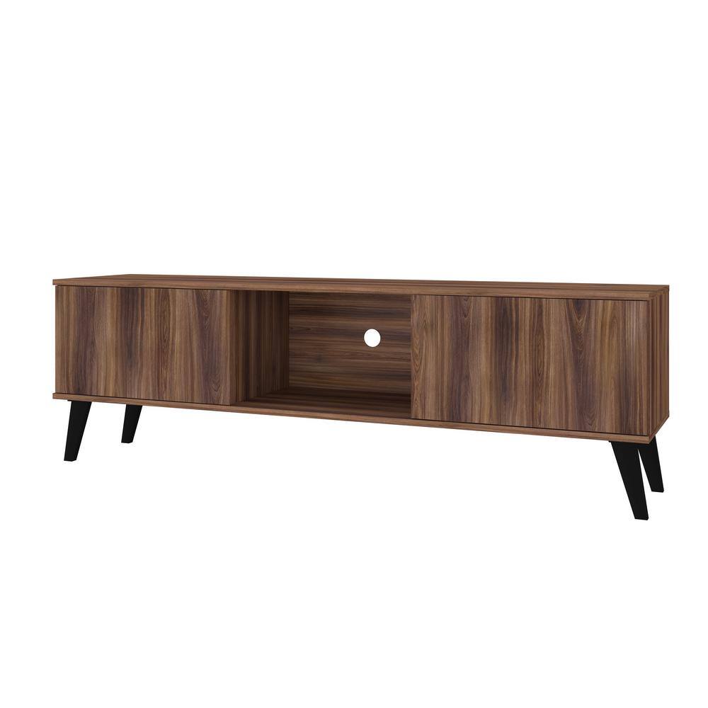 Luxor Saratoga 62.2 in. Nut Brown TV Stand Fits TVs Up to 60 in. with ...