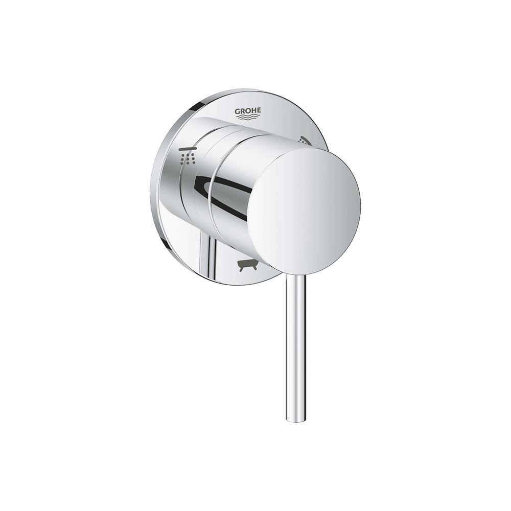 GROHE Atrio 1-Handle 3-Way Diverter Trim Kit in Starlight Chrome (Valve ...