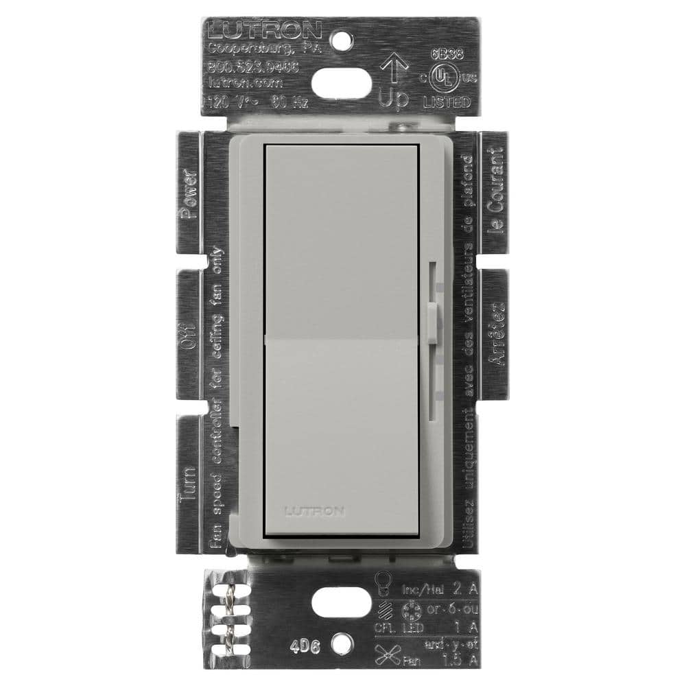 Lutron Diva 3-Speed Fan Control and Light Switch, Single-Pole/3-Way, 1 ...