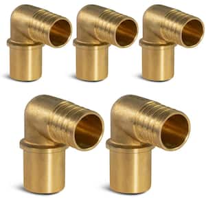 PLUMBFLEX 1 in. x 3/4 in. x 1 in. Brass PEX Barb Reducing Tee Pipe Fittings (5-Pack) 13415PXRT ...