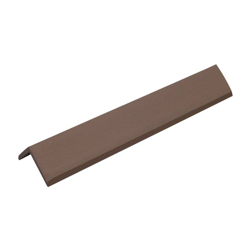 Ejoy 2 in. x 2.2 in. x 8.8 ft. Coffee Brown Outdoor PVC Wall Siding End ...