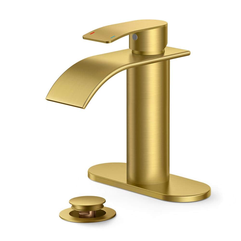 androme Waterfall Single Hole Single Handle Bathroom Vanity Faucet with ...