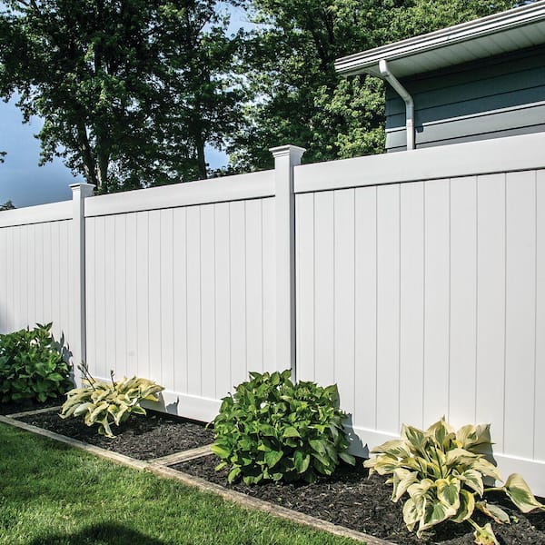 Veranda Linden 6 ft. H x 8 ft. W White Privacy Vinyl Fence Panel ...