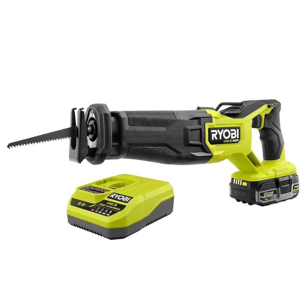 RYOBI ONE+ HP 18V Brushless Cordless Reciprocating Saw Kit with 4.0 Ah ...