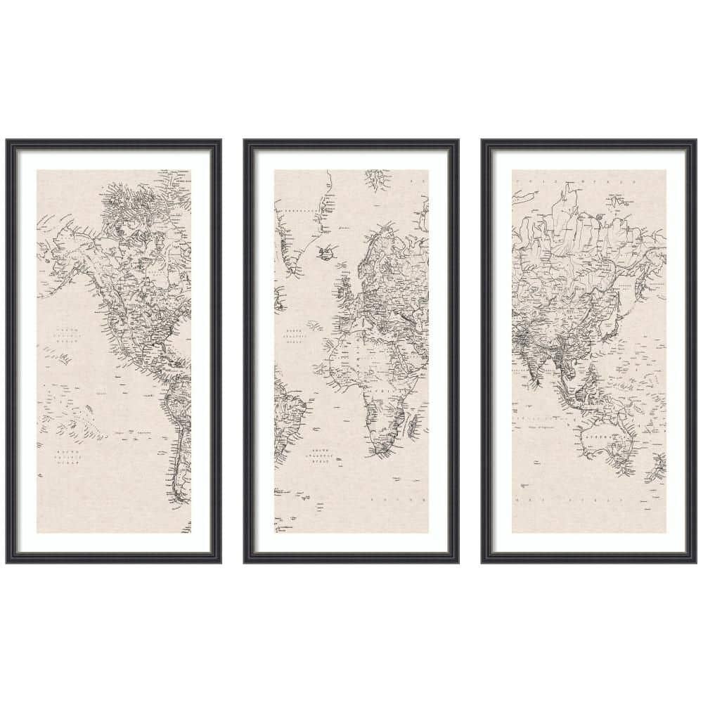 Kate and Laurel 3-Piece Stylish "Vintage World Map" by The Creative ...