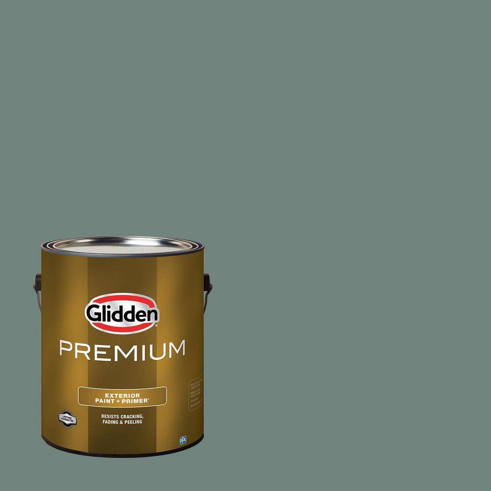 Glidden Premium 1 gal. PPG1136-6 Dwarf Spruce Semi-Gloss Exterior Latex ...