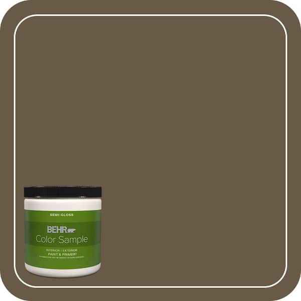 BEHR PREMIUM PLUS 8 oz. #PPU7-25 Clove Brown Semi-Gloss Interior ...
