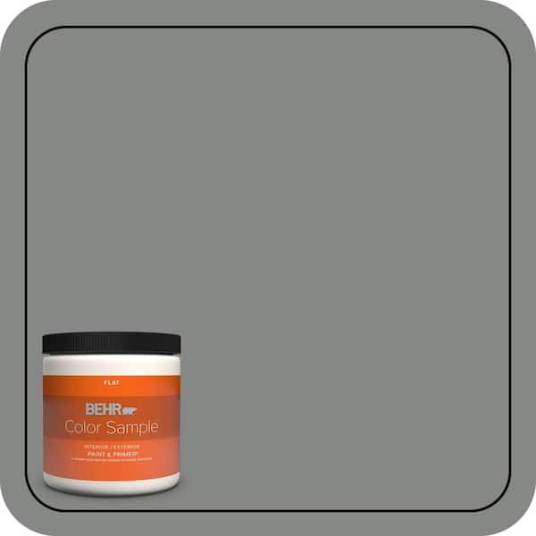 BEHR PREMIUM PLUS 8 oz. #PPU25-17 Euro Gray Flat Interior/Exterior ...