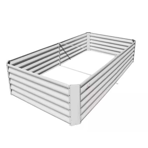 Zeus & Ruta 8 ft. x 4 ft. x 1.5 ft. Metal Rectangular Galvanized Raised ...