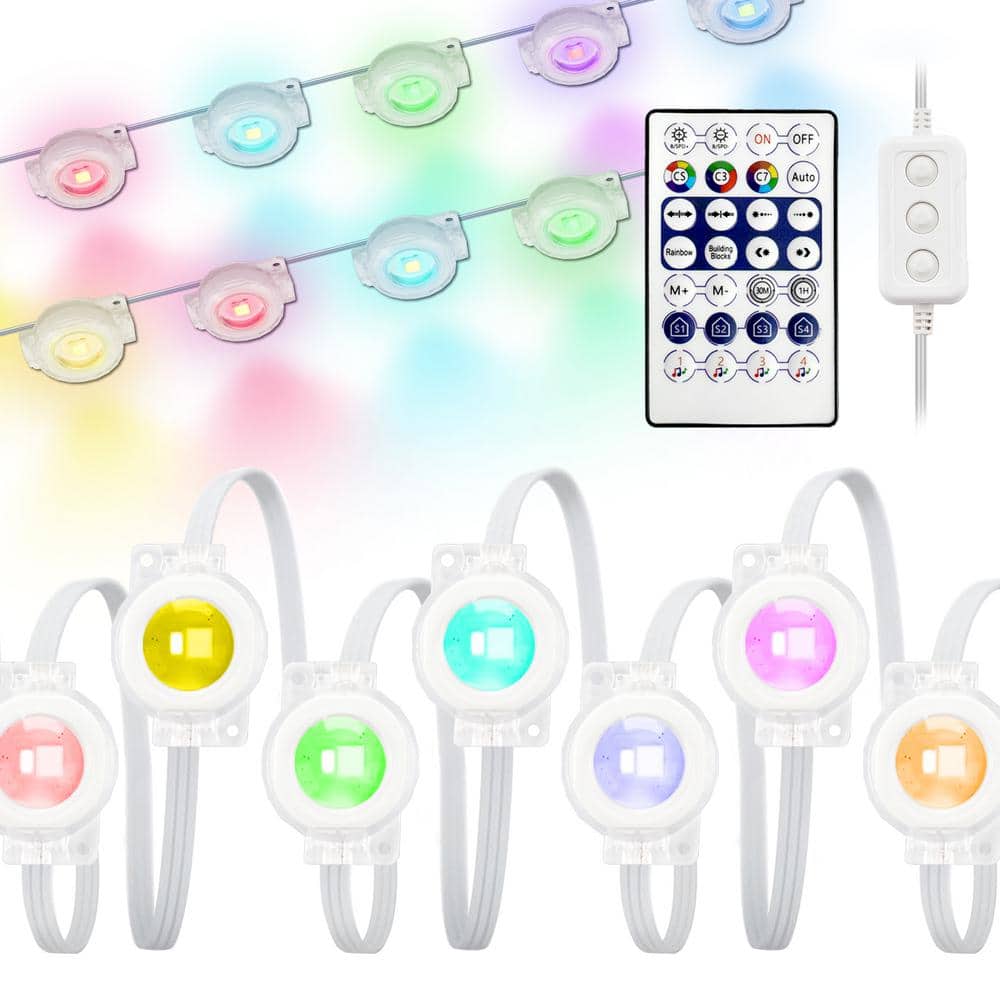 36-Light 63.6 ft. Indoor/Outdoor Plug-in Integrated LED Novelty String ...