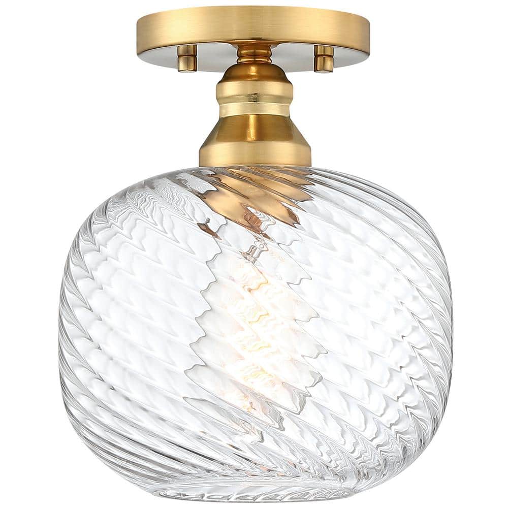 Pia Ricco 7.88 in. 1-Light Modern Light Fixture Semi-Flush Mount with ...