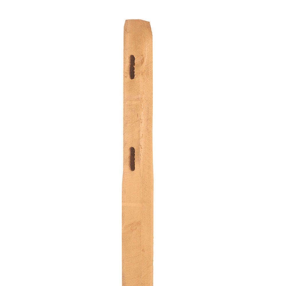 5 in. x 5 in. x 6 ft. 2-Hole Red Cedar Wood Fence End Post 02403CD ...