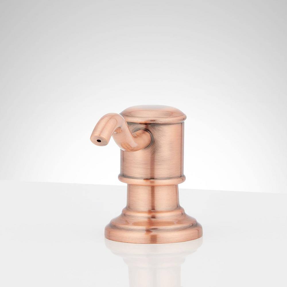 SIGNATURE HARDWARE Amberly Sink Mount Soap Dispenser in Satin Copper ...