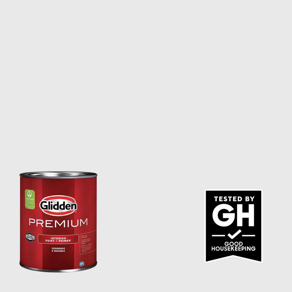 Glidden Premium 1 qt. PPG1043-1 Snowbank Semi-Gloss Interior Paint ...