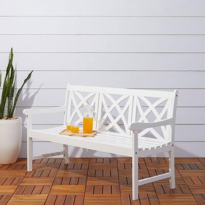White - Outdoor Benches - Patio Chairs - The Home Depot