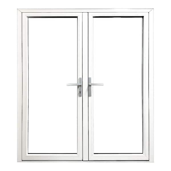 TEZA DOORS Teza French Door 73.5 in. x 80 in. White Aluminum French Door Full Lite Left Hand ...