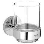 GROHE Essentials Wall-Mounted Crystal Glass with Holder in StarLight ...