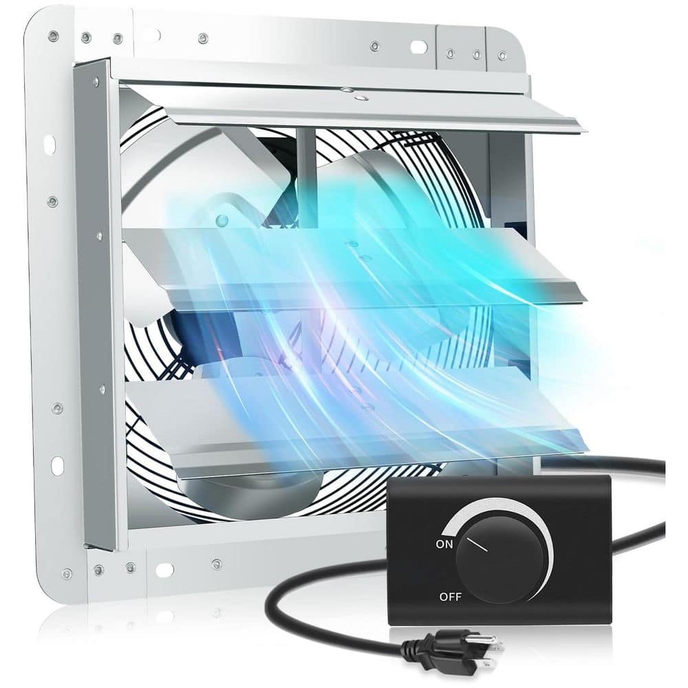 KIWDZFU 12-in. Wall-Mounted Garage Exhaust Fan with Adjustable Speed ...