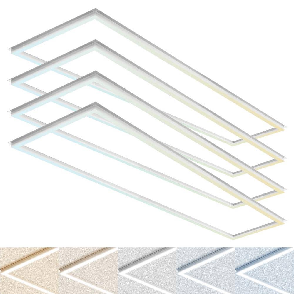 LUXRITE 1 ft. x 4 ft. Frame LED Panel Lights 5CCT, 2600/3900/5200 ...