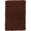 Unique Loom Solid Shag Chocolate Brown 2 ft. x 3 ft. Area Rug 3136092 ...
