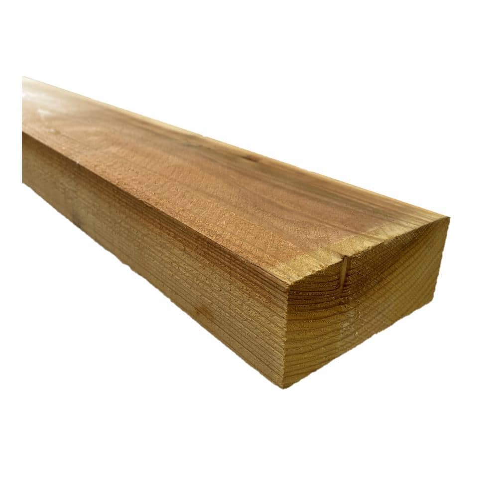 2 in. x 4 in. x 8 ft. Premium Cedar Rough Fence Rail 29006-8 - The Home ...