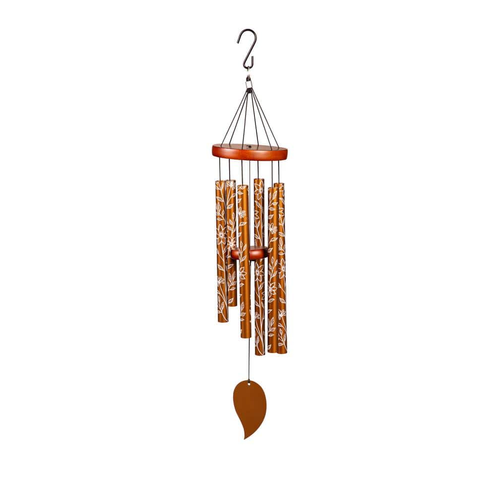 Evergreen Enterprises 30 in. Copper Etched Hand Tuned Metal Wind Chime ...