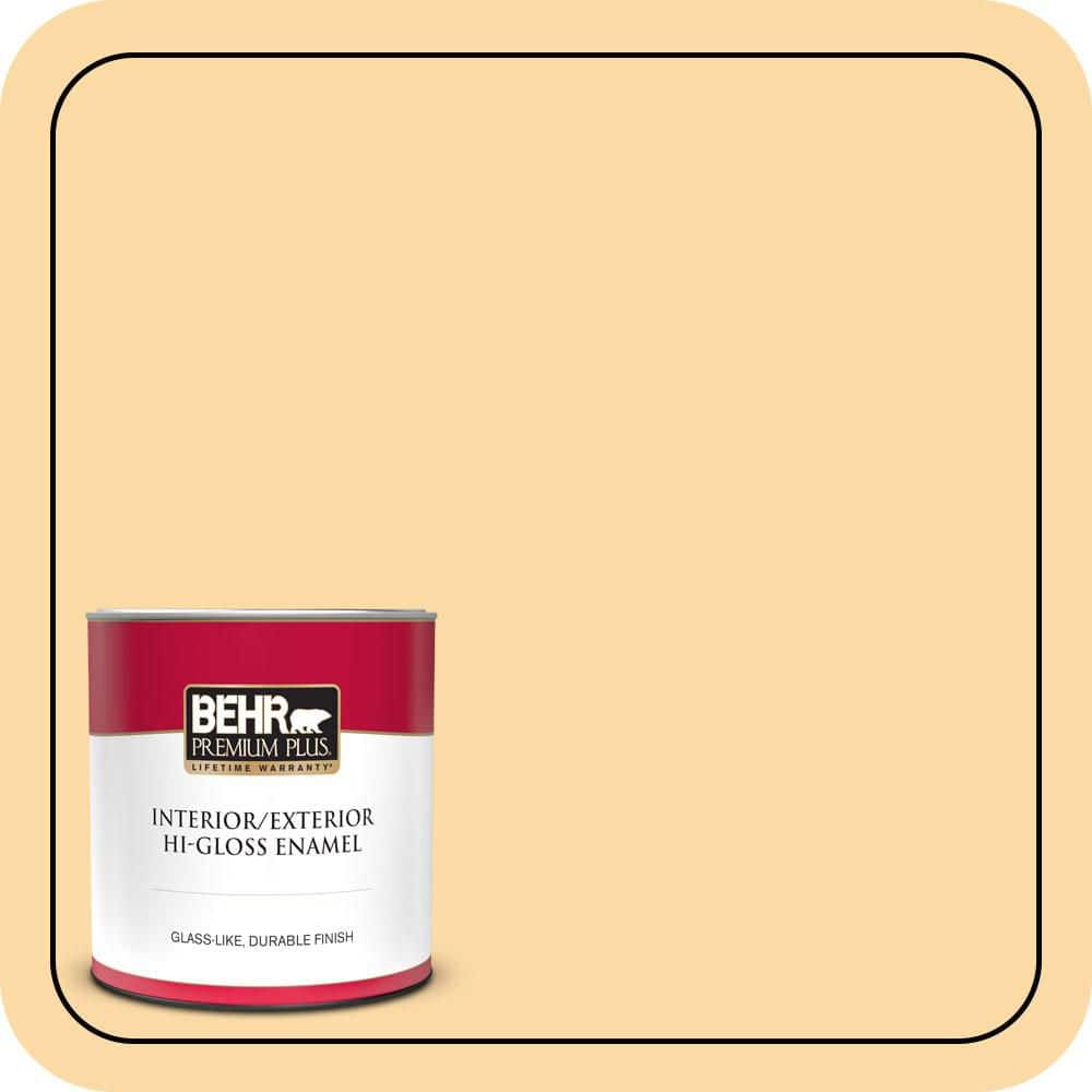 BEHR PREMIUM PLUS 1 qt. #M290-3 Corn Stalk Hi-Gloss Enamel Interior ...