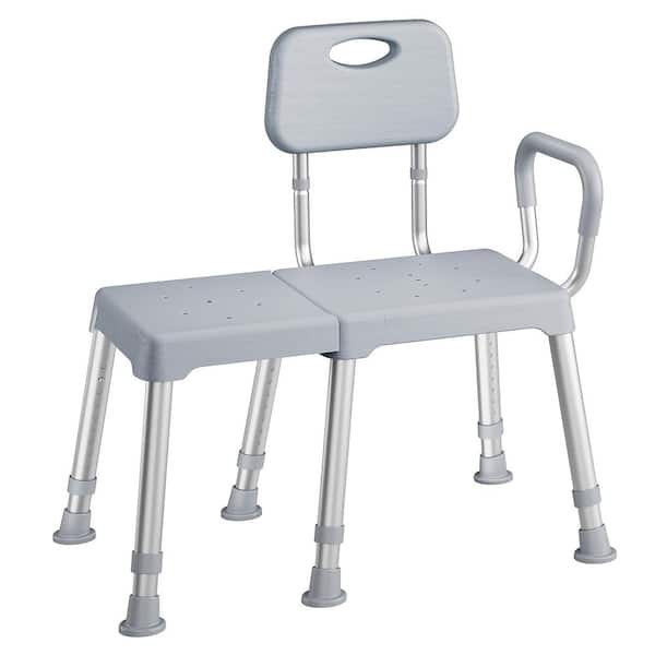 Anqtovp 27.36in. W Reversible Backrest Heavy-Duty Shower Seat w/ Six ...