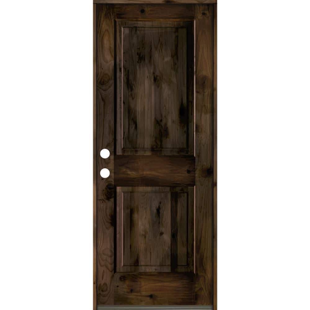 Krosswood Doors 32 in. x 80 in. Rustic Knotty Alder 2 Panel Square Top ...