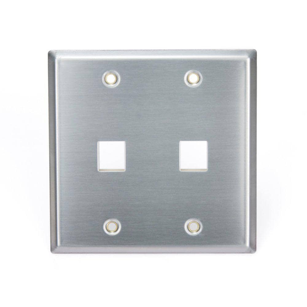 Leviton Stainless Look 2-Gang Audio/Video Wall Plate (1-Pack) 43080-2S2 ...
