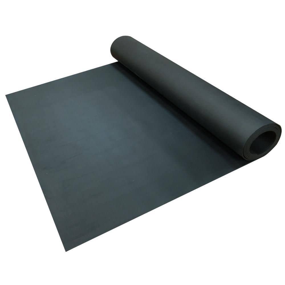Rubber-Cal Fine-Ribbed 3 ft. x 6 ft. Black Thermoplastic Rubber Garage ...