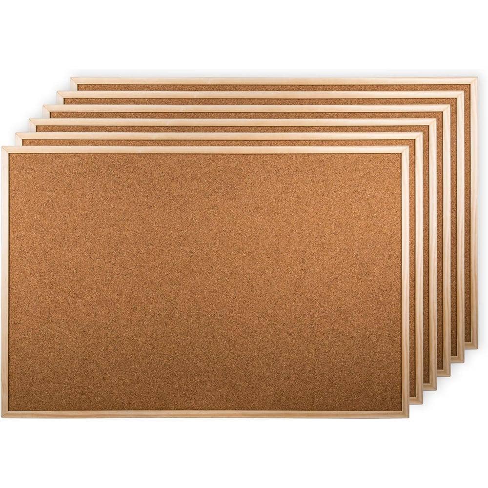 CTG Desk Tech Large Cork Bulletin Board with Wooden Frame Bulk, 36 x 24 ...