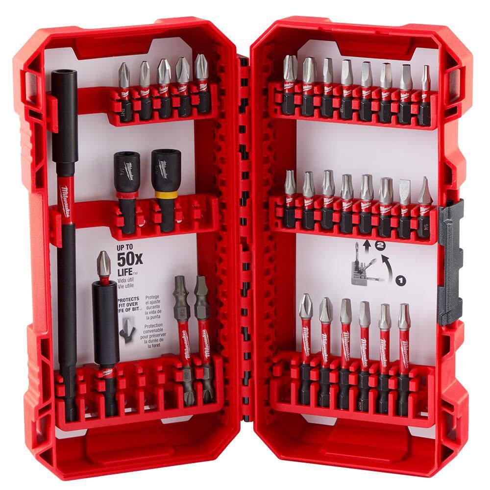 Milwaukee SHOCKWAVE Impact Duty Alloy Steel Driver Bit Set (34-Pieces ...