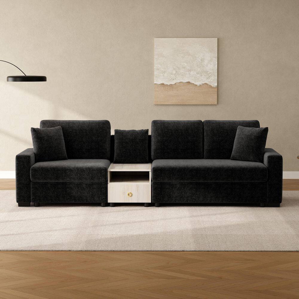 CHRISTOPHER KNIGHT HOME Cevano Modern 111.8 in. Chenille Upholstered 3 ...