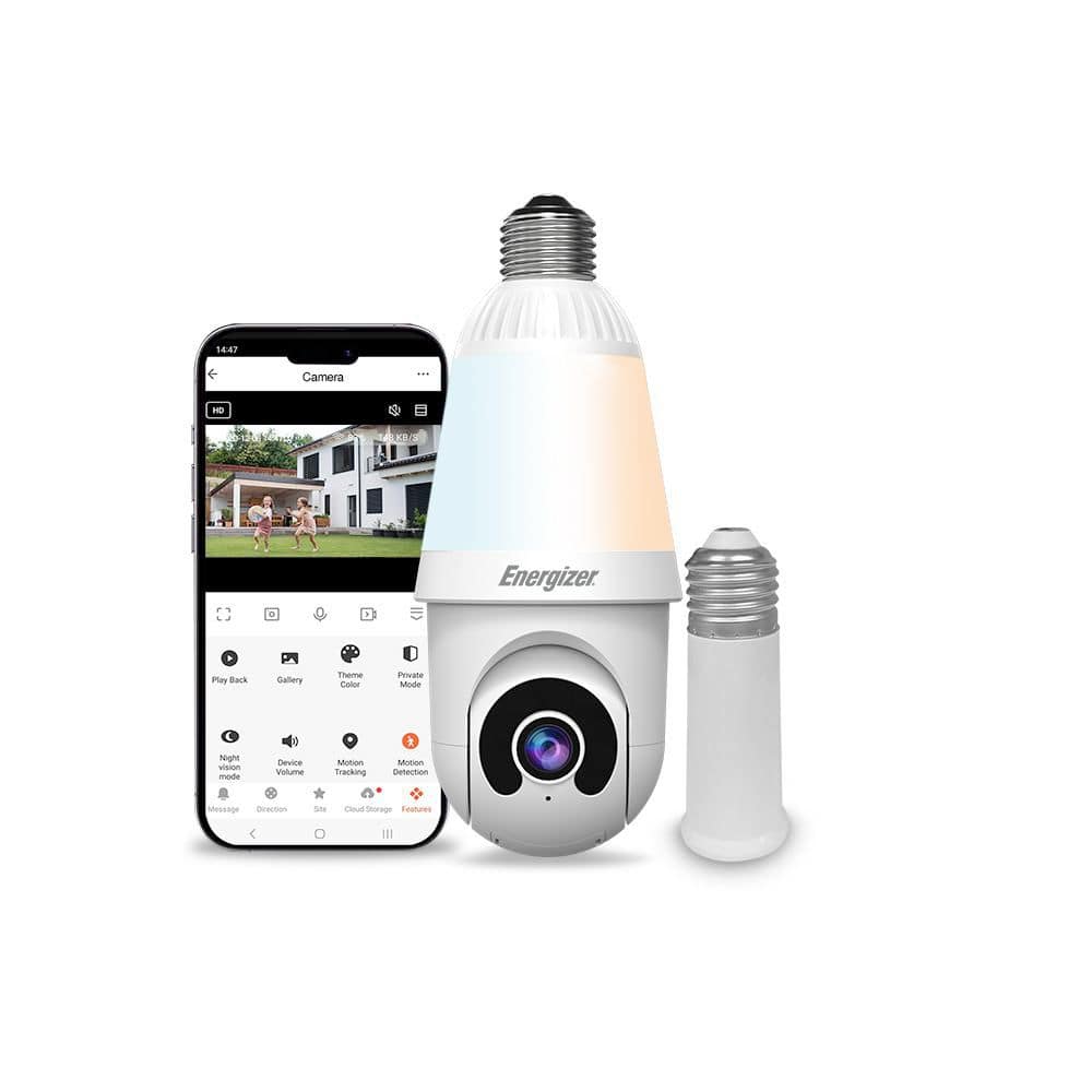 Energizer Wireless Outdoor Hardwired Smart 2K Security Camera with Dual ...