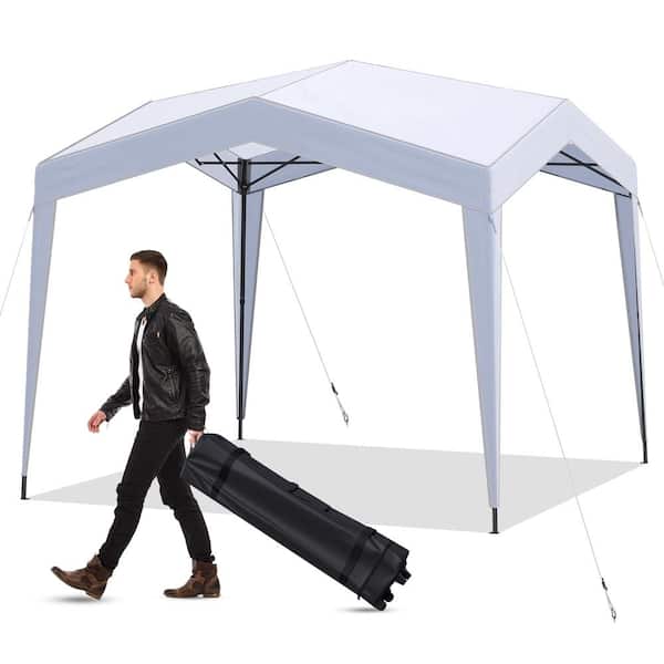 SKONYON Pop up Canopy Tent with Portable Wheeled Bag 8 Stakes 4 Wind ...