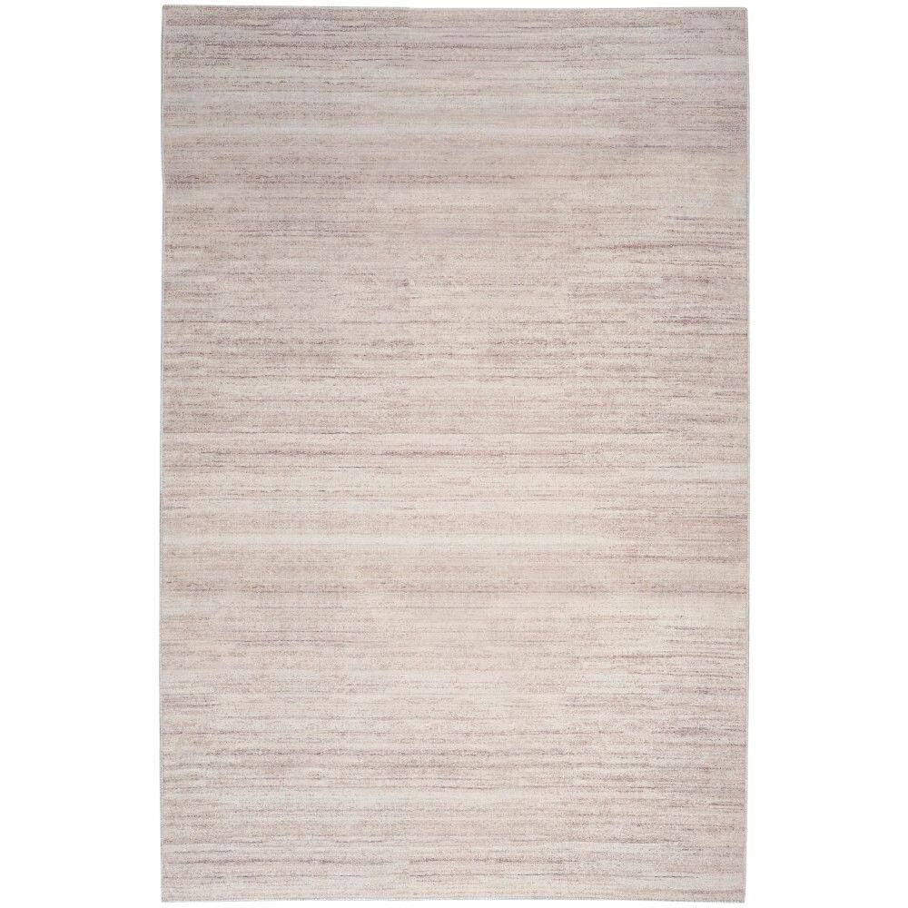 Nourison Washable Essentials Ivory Mocha 5 ft. x 7 ft. All-over design ...