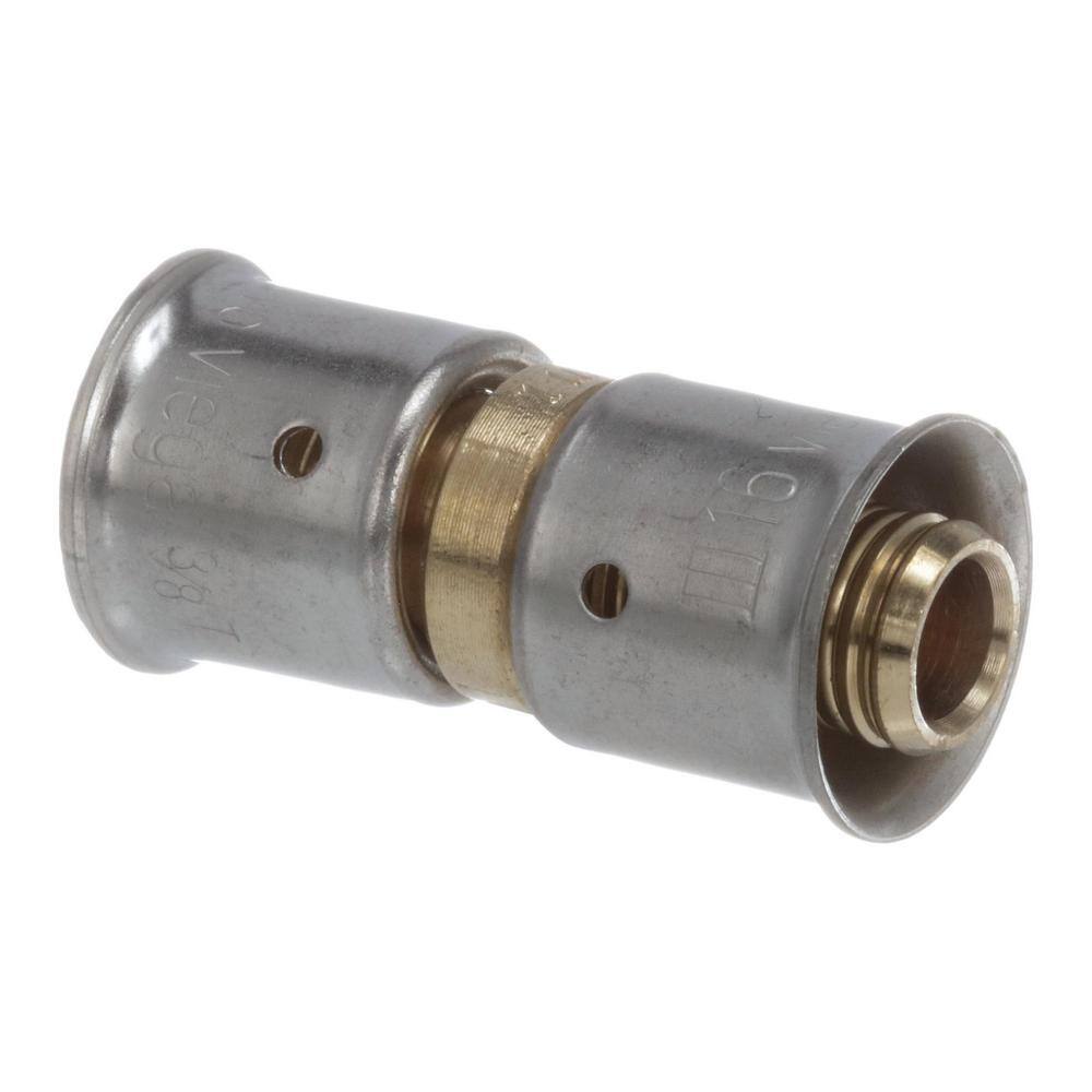 Viega PureFlow 3/8 in. x 3/8 in. Press Zero Lead Bronze Coupling (10 ...