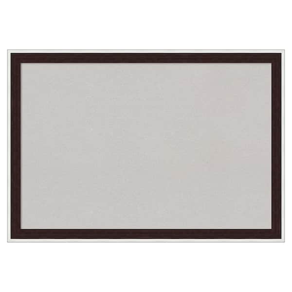 Amanti Art Maya Espresso Silver 39 in. x 27 in. Poly Framed Grey Cork ...